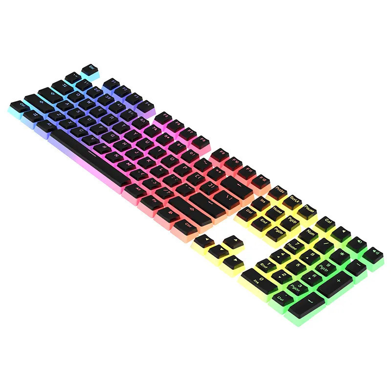 Ajazz PBT-108 Double Layer Pudding PBT Set Black / White Keycap for ...