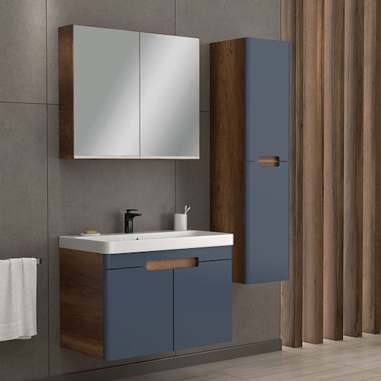 Martin Trend 9STRE080ABM Πάγκος με Νιπτήρα & Καθρέπτη Ματ Λάκα ...