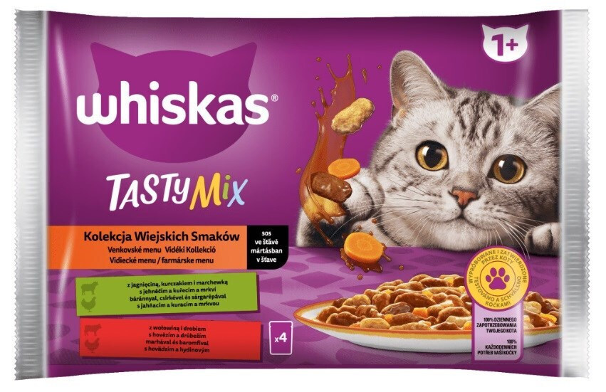 Whiskas Tasty Mix Υγρή Τροφή για Ενήλικες Γάτες σε Φακελάκι με ...