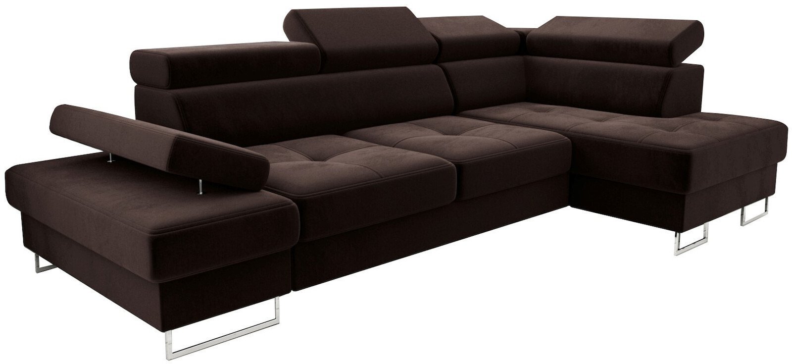 Gelito Mini Γωνιακός Καναπές Κρεβάτι με Δεξιά Γωνία Καφέ 276x165εκ ...