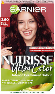 Garnier Nutrisse Ultra Colour Permanent Hair Dye 2.6 Dark Cherry Red ...