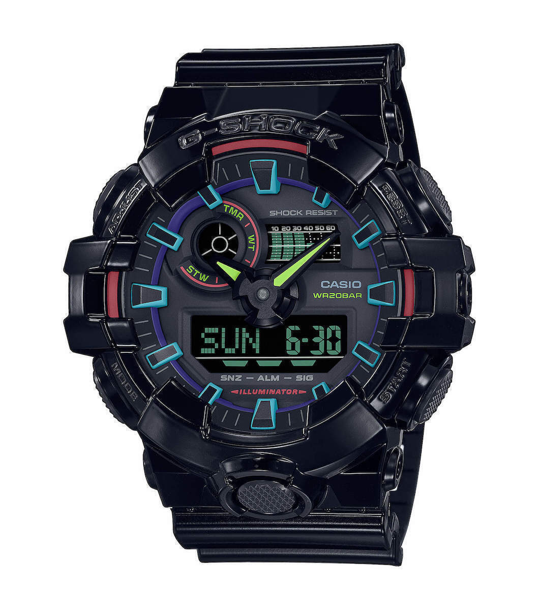 Casio G-shock Ανδρικό Ρολόι 53.4mm Μπαταρίας με Μαύρο Καουτσούκ Λουράκι ...
