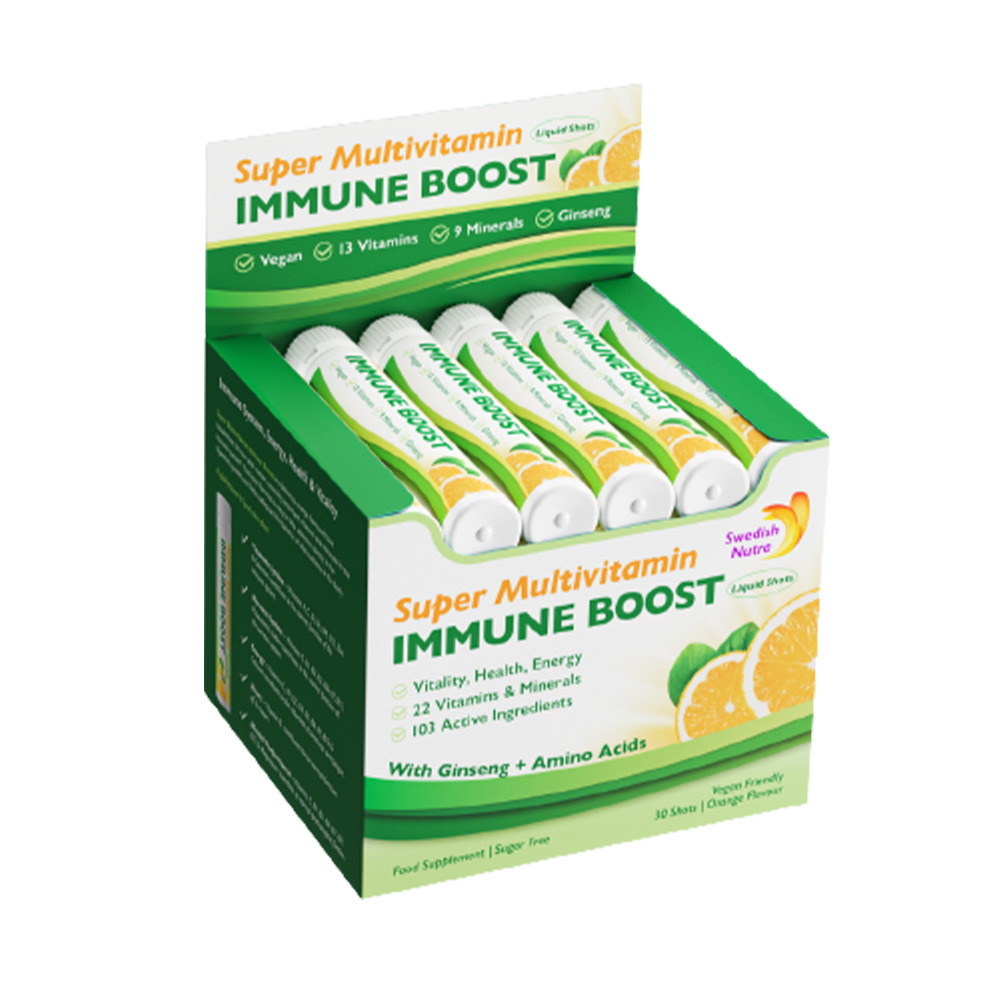 Swedish Nutra Super Multivitamin Immune Boost Πορτοκάλι 30 x 25ml ...