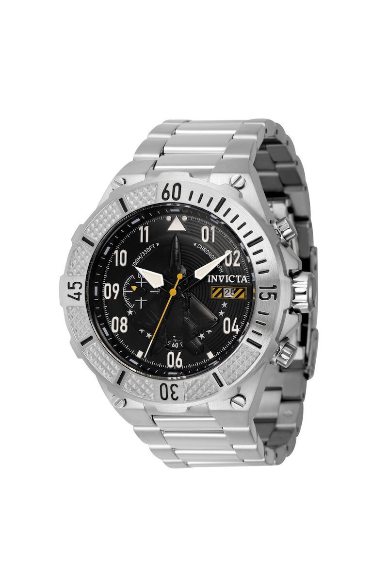 Invicta Aviator Ρολόι Χρονογράφος Μπαταρίας με Μεταλλικό Μπρασελέ σε ...