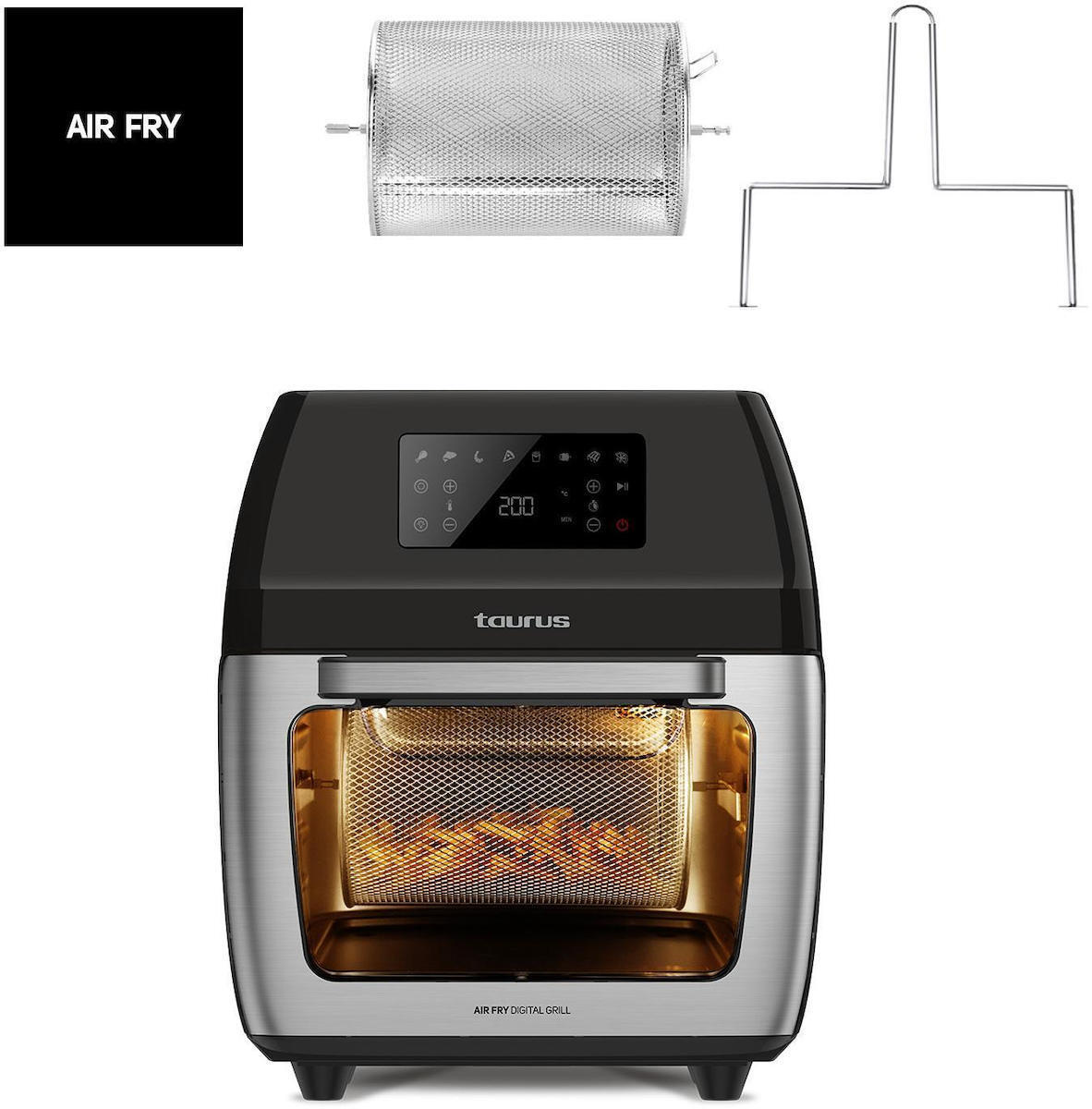 Taurus Digital Grill AF1700DX Air Fryer 12lt Μαύρο | Skroutz.gr