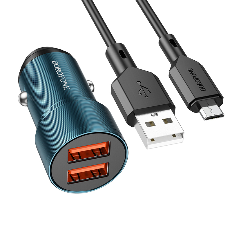 Borofone Φορτιστής Αυτοκινήτου BZ19 Wisdom 12W με Θύρες: 2xUSB μαζί με ...