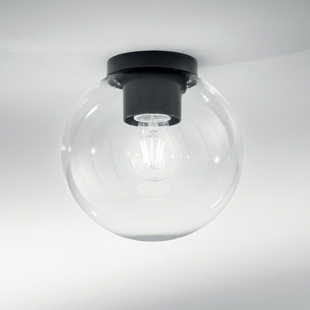 Fan Europe Μοντέρνα Γυάλινη Πλαφονιέρα Οροφής με Ντουί E27 Διάφανη 21cm ...