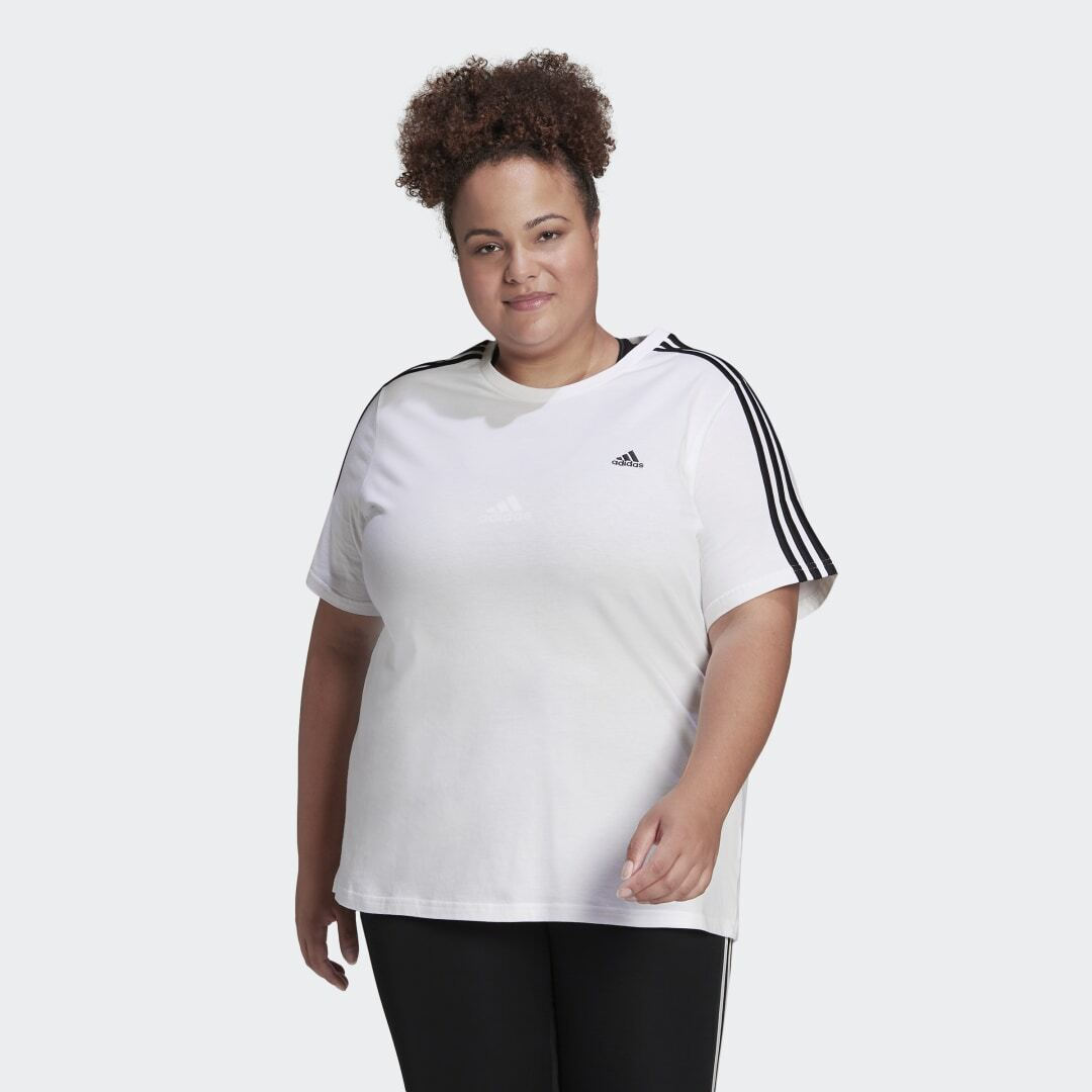 Adidas Essentials Slim 3-Stripes Κοντομάνικη Γυναικεία Μπλούζα ...