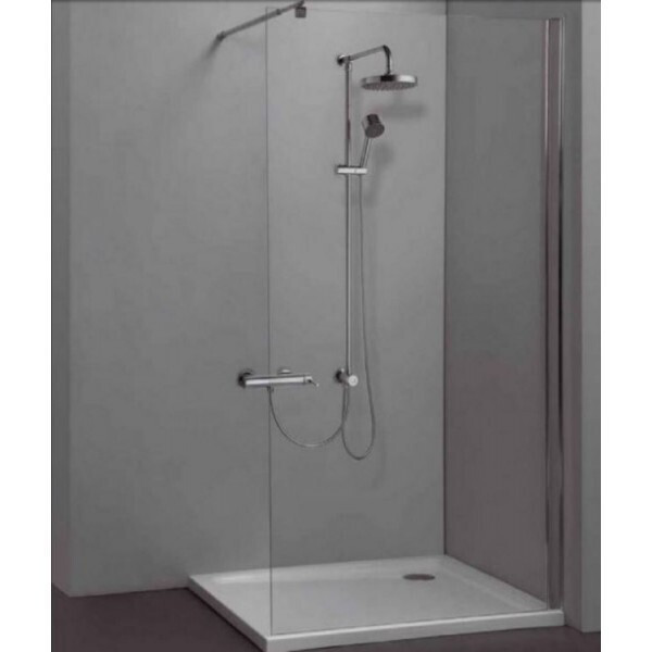 Karag Free 1 Διαχωριστικό Ντουζιέρας 80x185cm Clear Glass Chrome ...