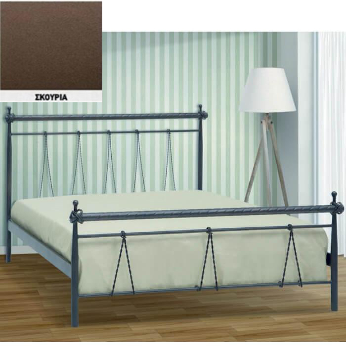 Ήρα Κρεβάτι Διπλό Μεταλλικό Σκουριά για Στρώμα 140x200cm | Skroutz.gr