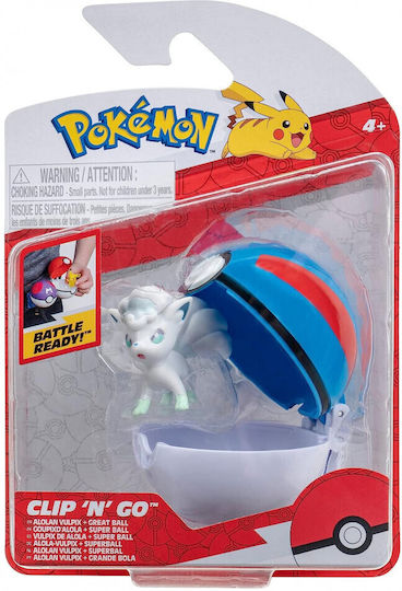 Jazwares Clip 'N' Go Alolan Vulpix Pokemon για 4+ Ετών 5εκ. PKW3135 ...