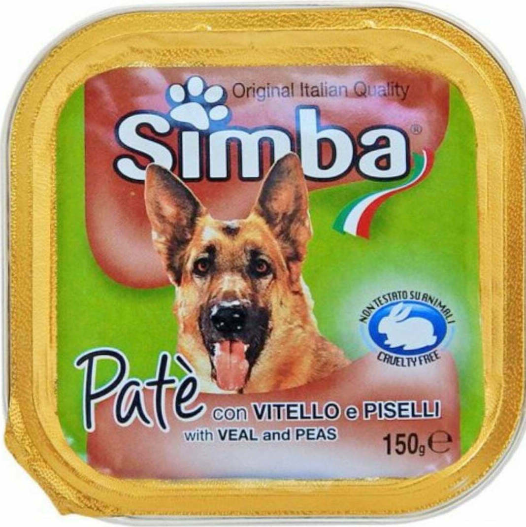 Κονσέρβα Σκύλου Μοσχάρι & Μπιζέλια Πατέ Simba (150g) | Skroutz.gr