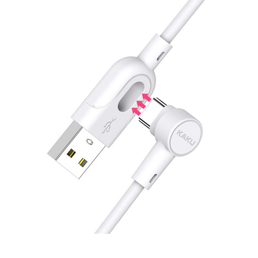 KSC-374 Angle (90°) USB 2.0 Cable USB-C male - USB-A Λευκό 1m | Skroutz.gr