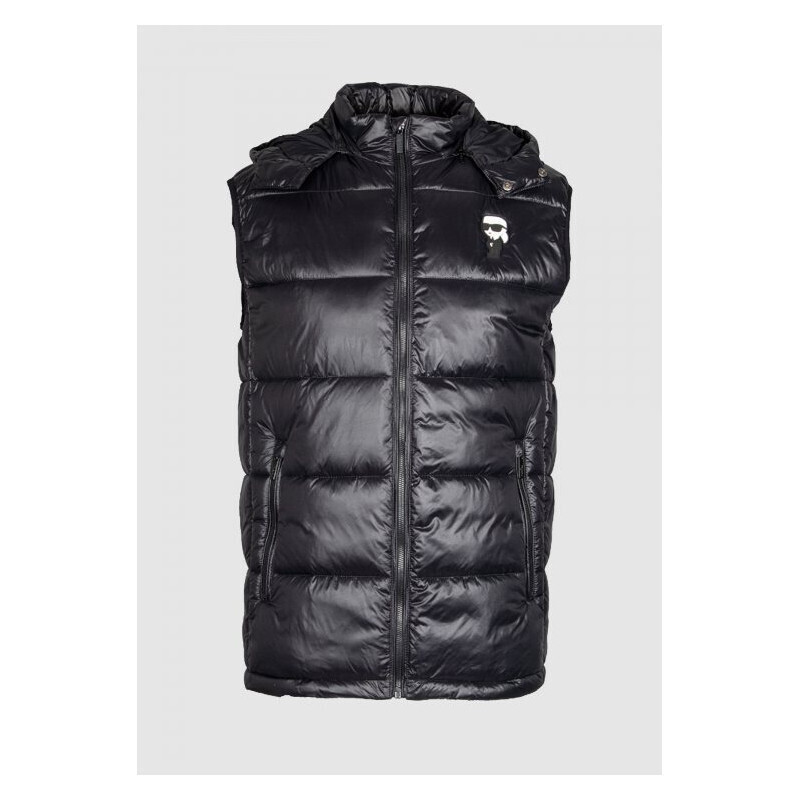 Karl Lagerfeld Αμάνικο Ανδρικό Μπουφάν Puffer Μαύρο 505023-534590-990 ...