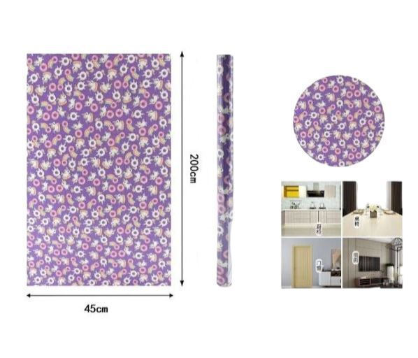 Αυτοκόλλητη Φωτοταπετσαρία Τοίχου 173255 Μ200xΠ45cm Μωβ | Skroutz.gr