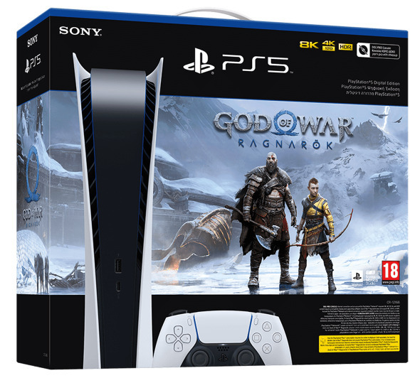 Sony PlayStation 5 Digital with 2nd DualSense Midnight Black & God of ...