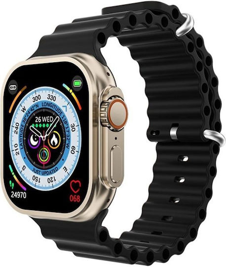M9 Ultra 45mm Smartwatch με Παλμογράφο (Μαύρο) | Skroutz.gr
