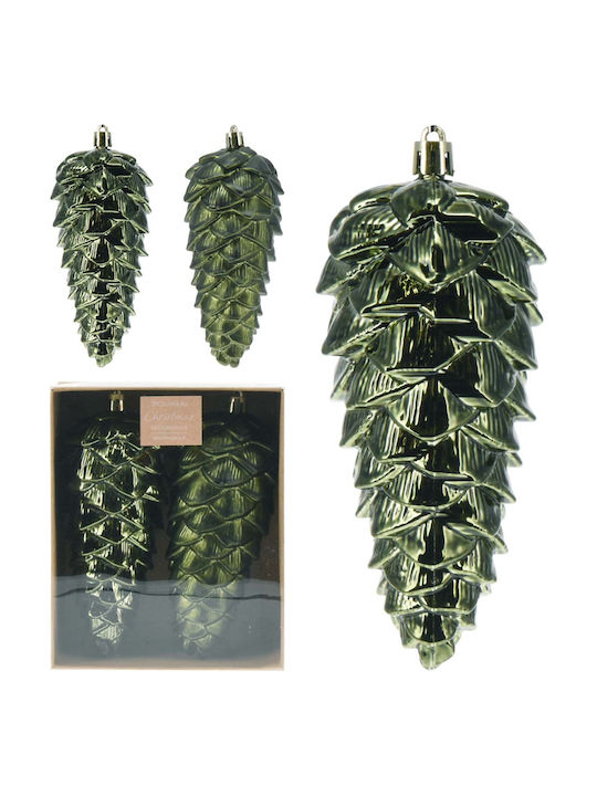 JK Home Decoration Χριστουγεννιάτικο Κρεμαστό Κουκουνάρι Γυάλινο 748452 ...