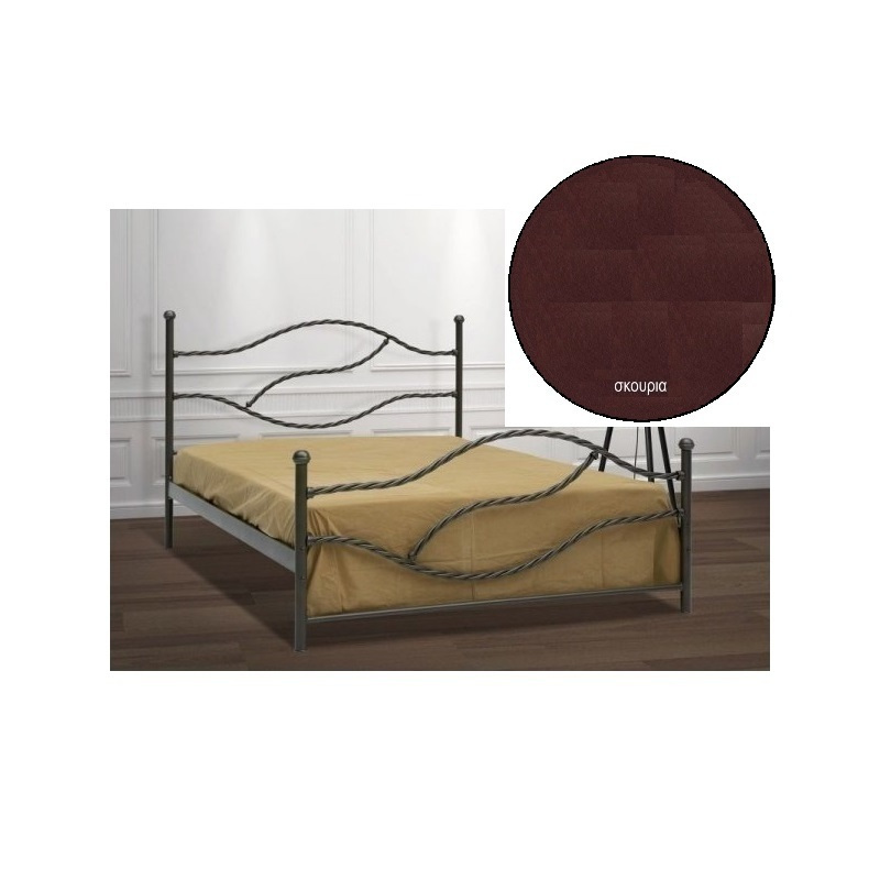 Λουΐζ Κρεβάτι Διπλό Μεταλλικό Σκουριά για Στρώμα 140x190cm | Skroutz.gr