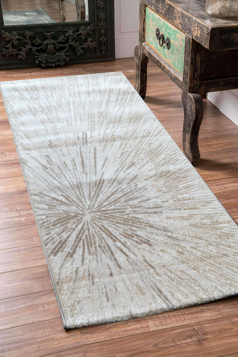 Saray Home Alina Σετ Μοντέρνα Χαλιά Κρεβατοκάμαρας Βελουτέ Μπεζ H375BG ...