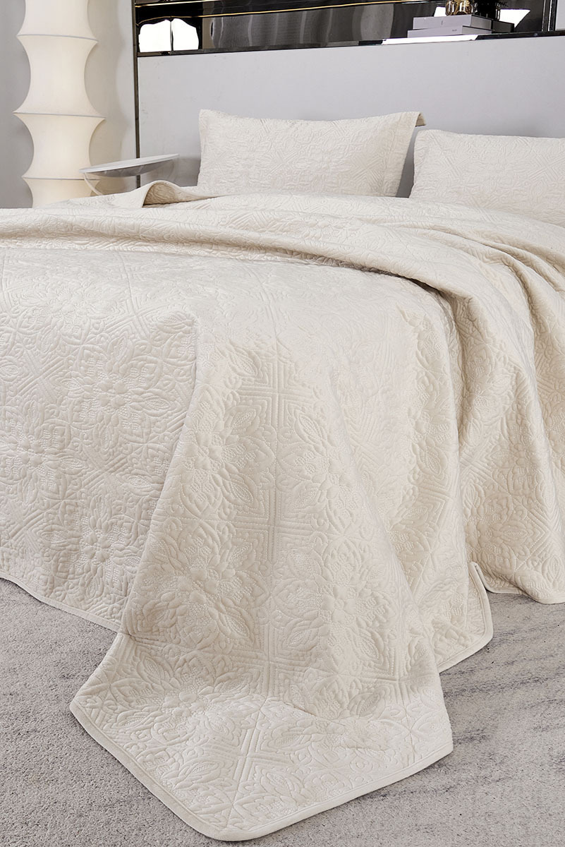 Liolios Home Mandy Κουβερλί King Size Ivory 260x240cm 000000002323 ...