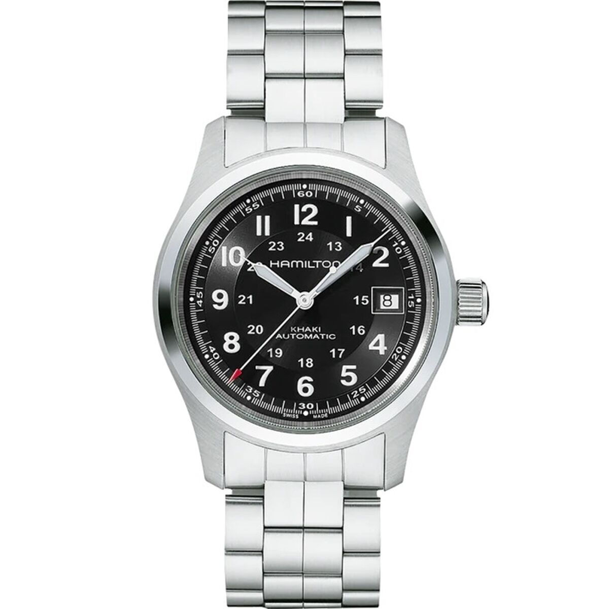 Hamilton Khaki Field Ανδρικό Ρολόι 38mm Χρονογράφος Αυτόματο με Ασημί ...