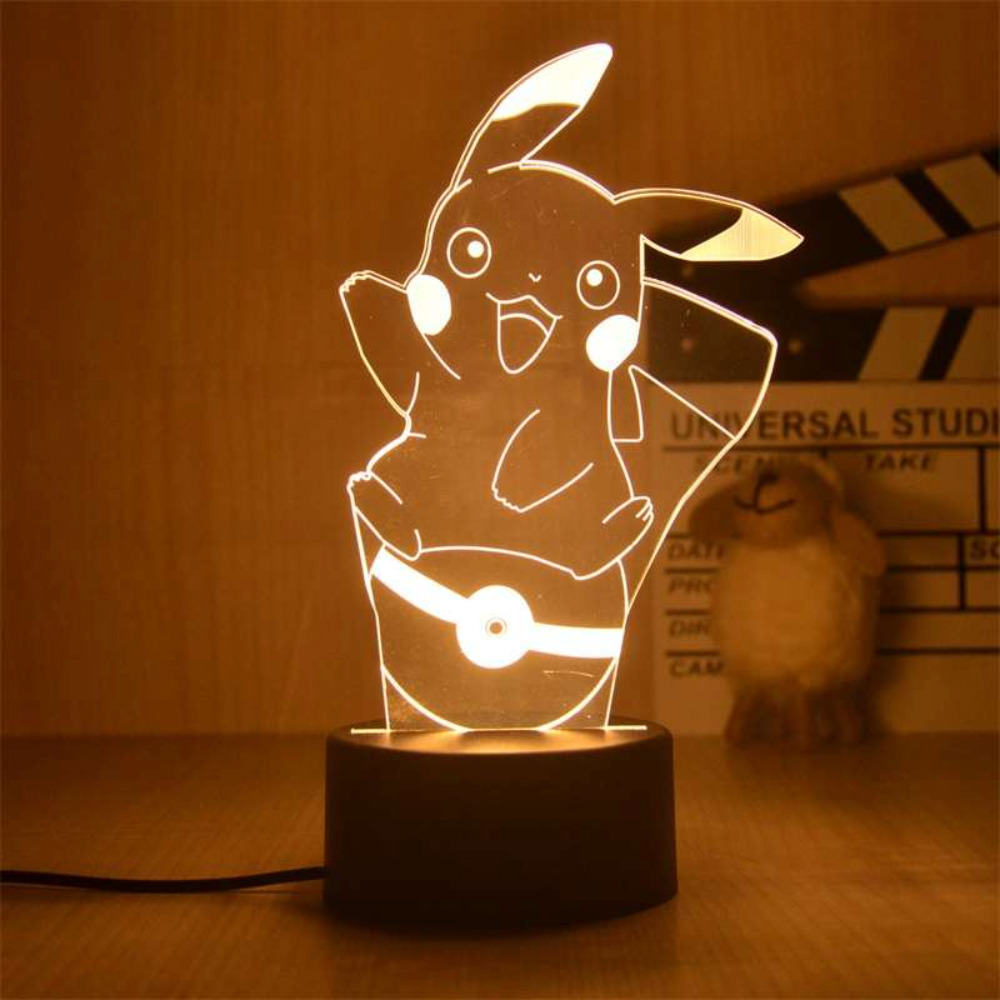 Pokemon Pikachu Διακοσμητικό Φωτιστικό 3D Illusion LED με Θερμό Φωτισμό ...