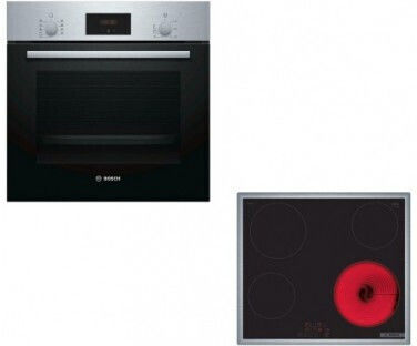 Bosch HBF114BS1 + PKE645BB2E Φούρνος άνω Πάγκου 66lt με Κεραμικές ...