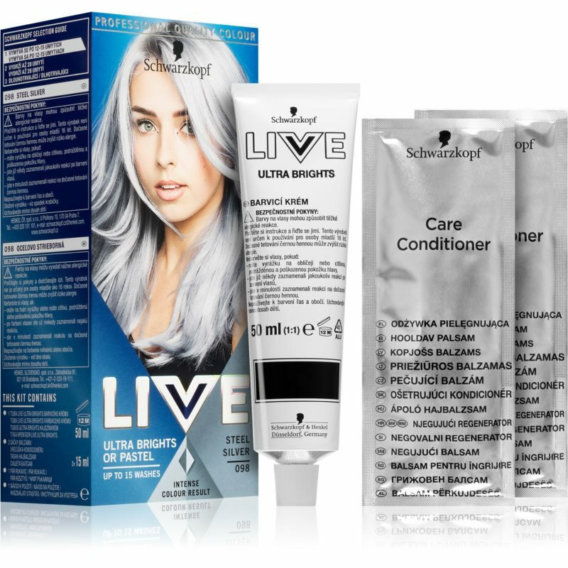 Schwarzkopf Live Ultra Brights Or Pastel Προσωρινή Βαφή 98 Steel Silver 50ml | Skroutz.gr