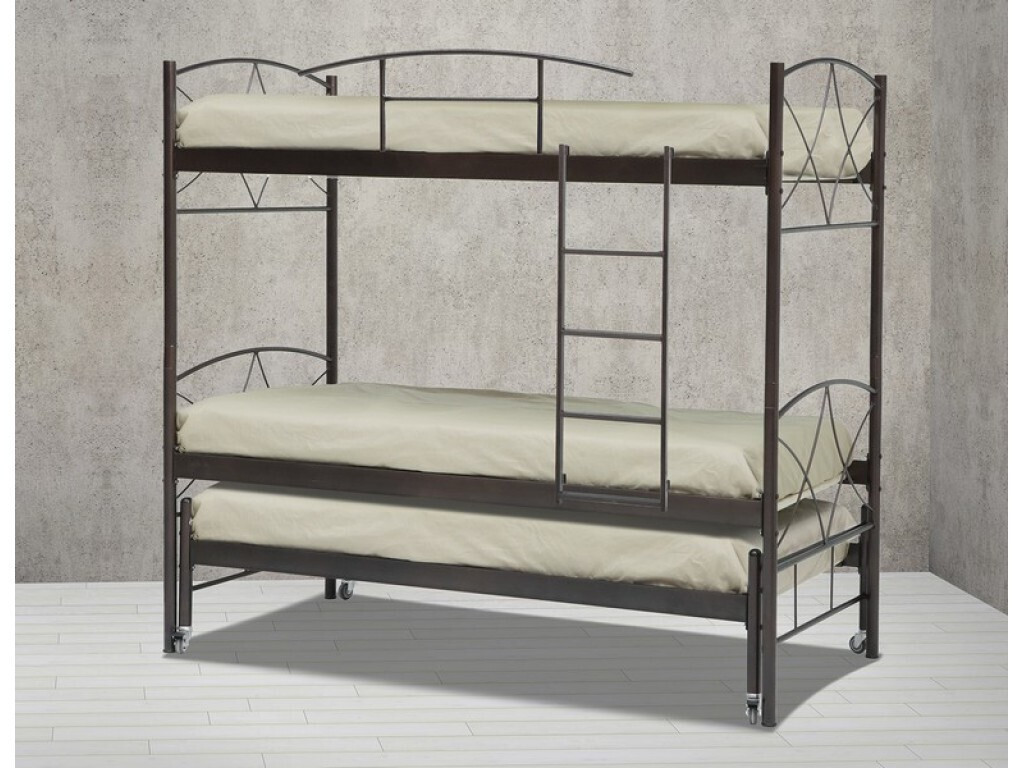 Ανδρος Παιδικό Κρεβάτι Κουκέτα Μονό με Στρώμα & Συρόμενο Κρεβάτι Λευκό 90x200cm 7097-274-548-1 ...