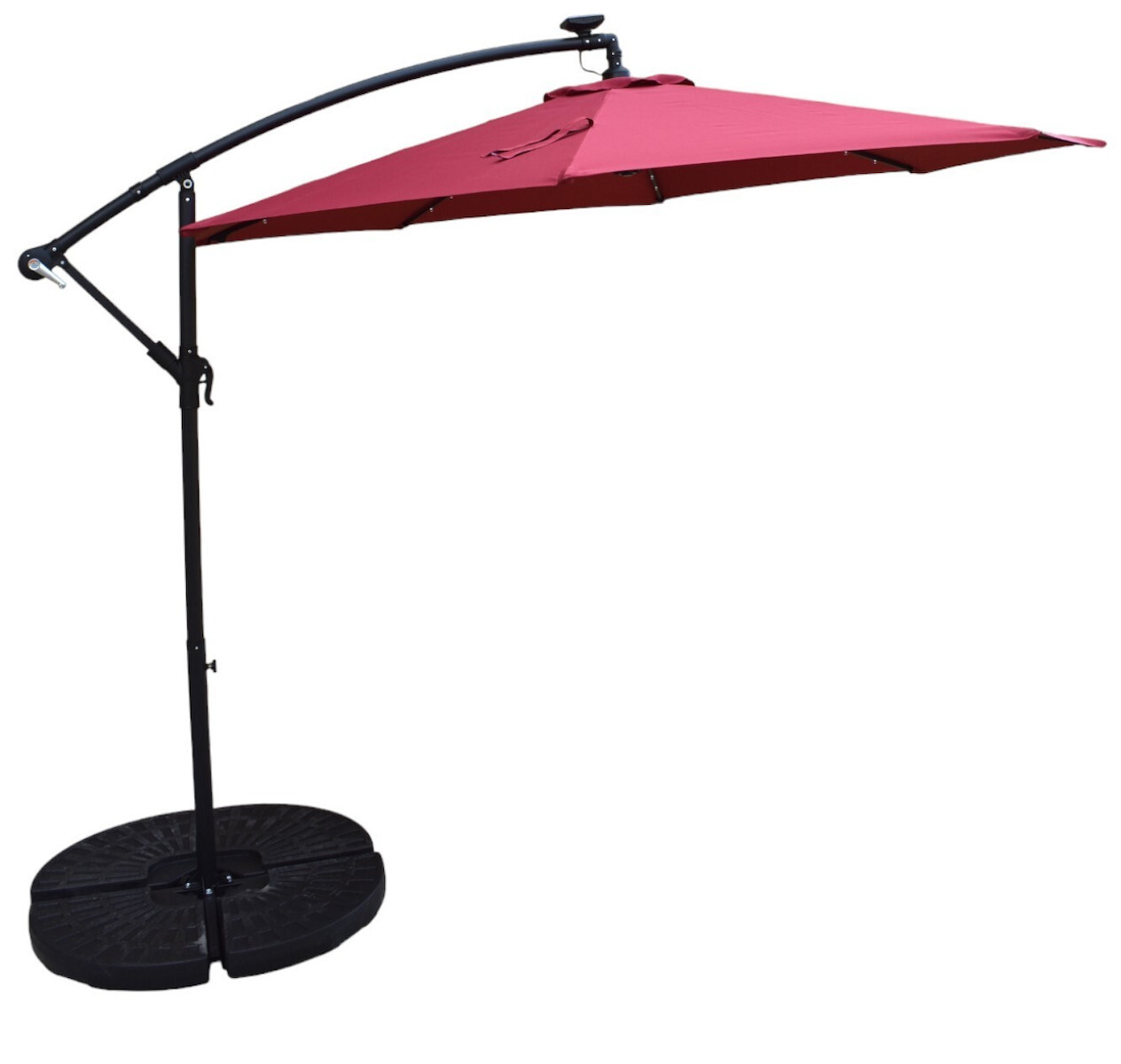 Επαγγελματική Ομπρέλα Δαπέδου Αλουμινίου Κόκκινη με Βάση Στήριξης & Led ...