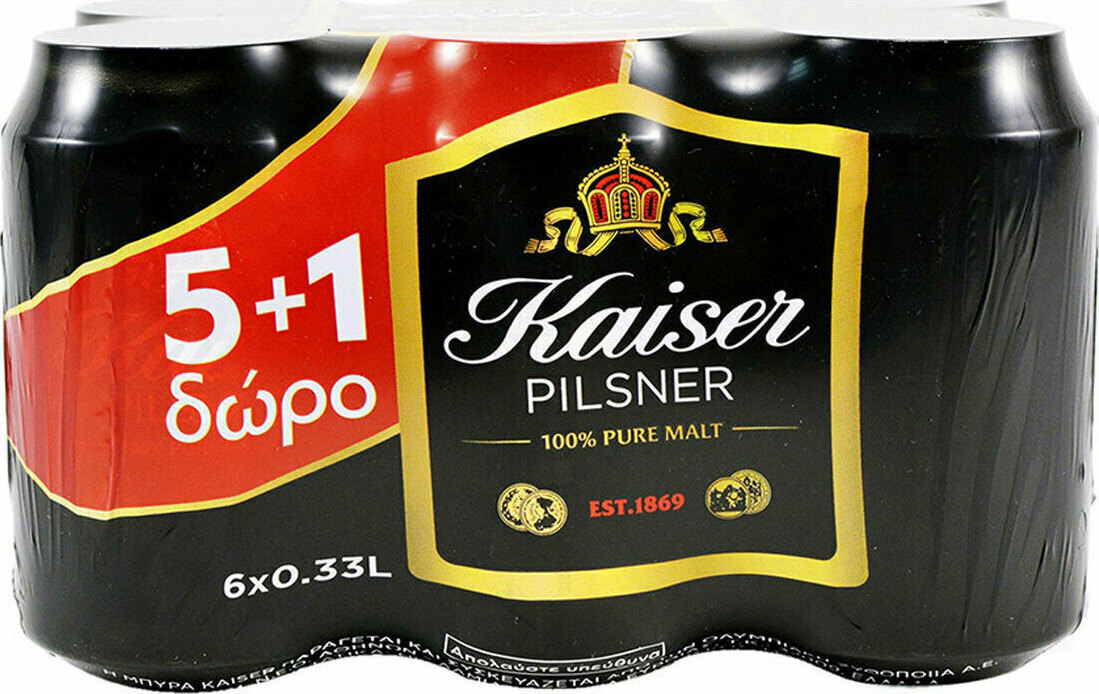 Kaiser Pilsner Kaiser Μπύρα 330ml 5+1 Δώρο | Skroutz.gr