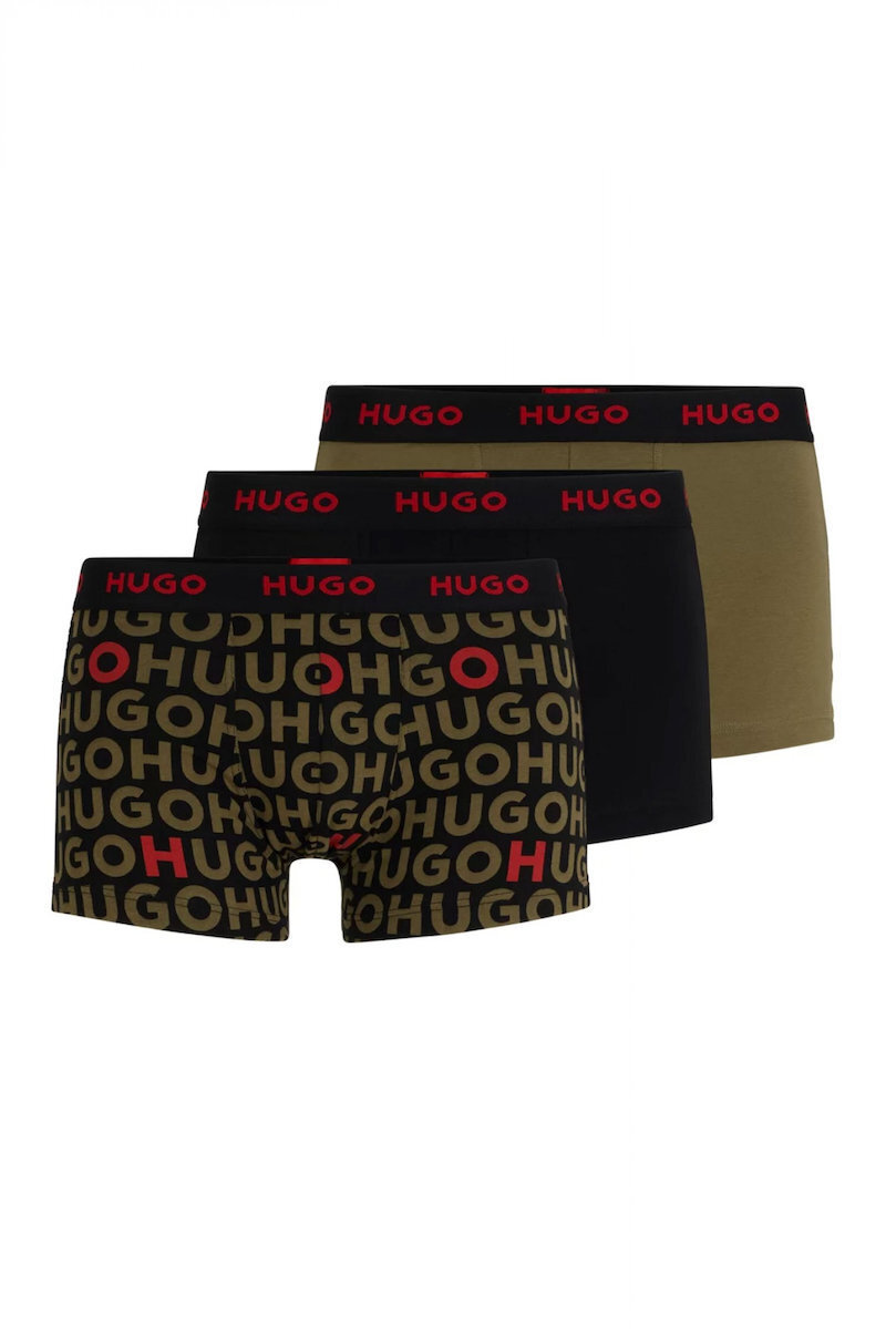 Hugo Boss Ανδρικά Μποξεράκια Κοκκινο-μαυρο-χακι 3Pack 50480170-306 ...