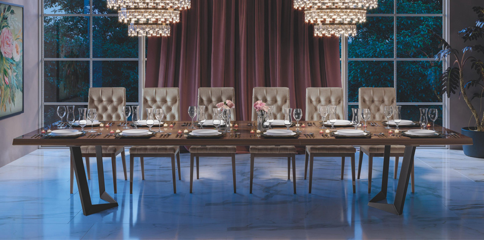 Elite Noce Τραπέζι Τραπεζαρίας Επεκτεινόμενο Ξύλινο με Σκελετό Αλουμινίου Noce 200x105x76εκ. TR ...