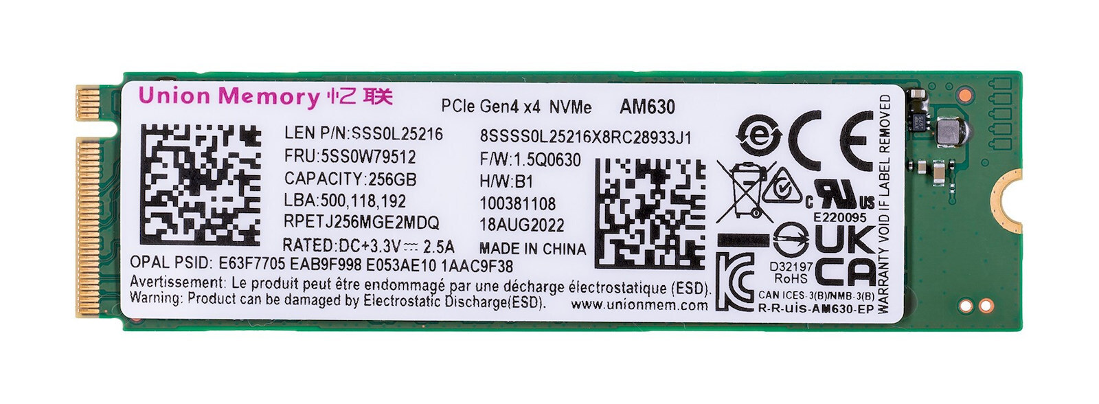 Union Memory AM630 SSD 256GB M.2 NVMe PCI Express 4.0 | Skroutz.gr