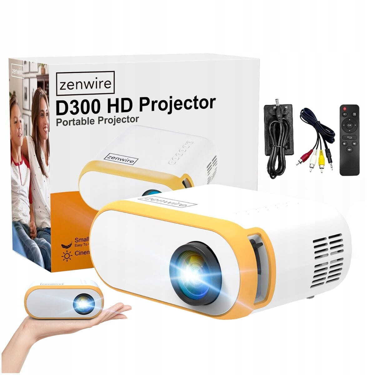 Zenwire D300 Mini Projector LCD Full HD Λάμπας LED Λευκός | Skroutz.gr