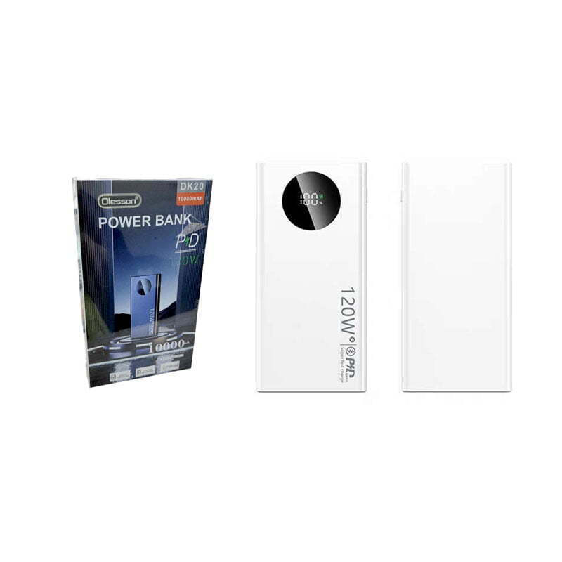 Olesson DK20 Power Bank 10000mAh 120W με 2 Θύρες USB-A και Θύρα USB-C ...