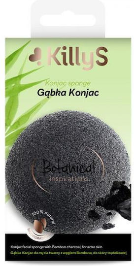 Killys Botanical Inspirations Konjac Facial Cleansing Sponge Bamboo Charcoal Acne Skin | Skroutz.gr