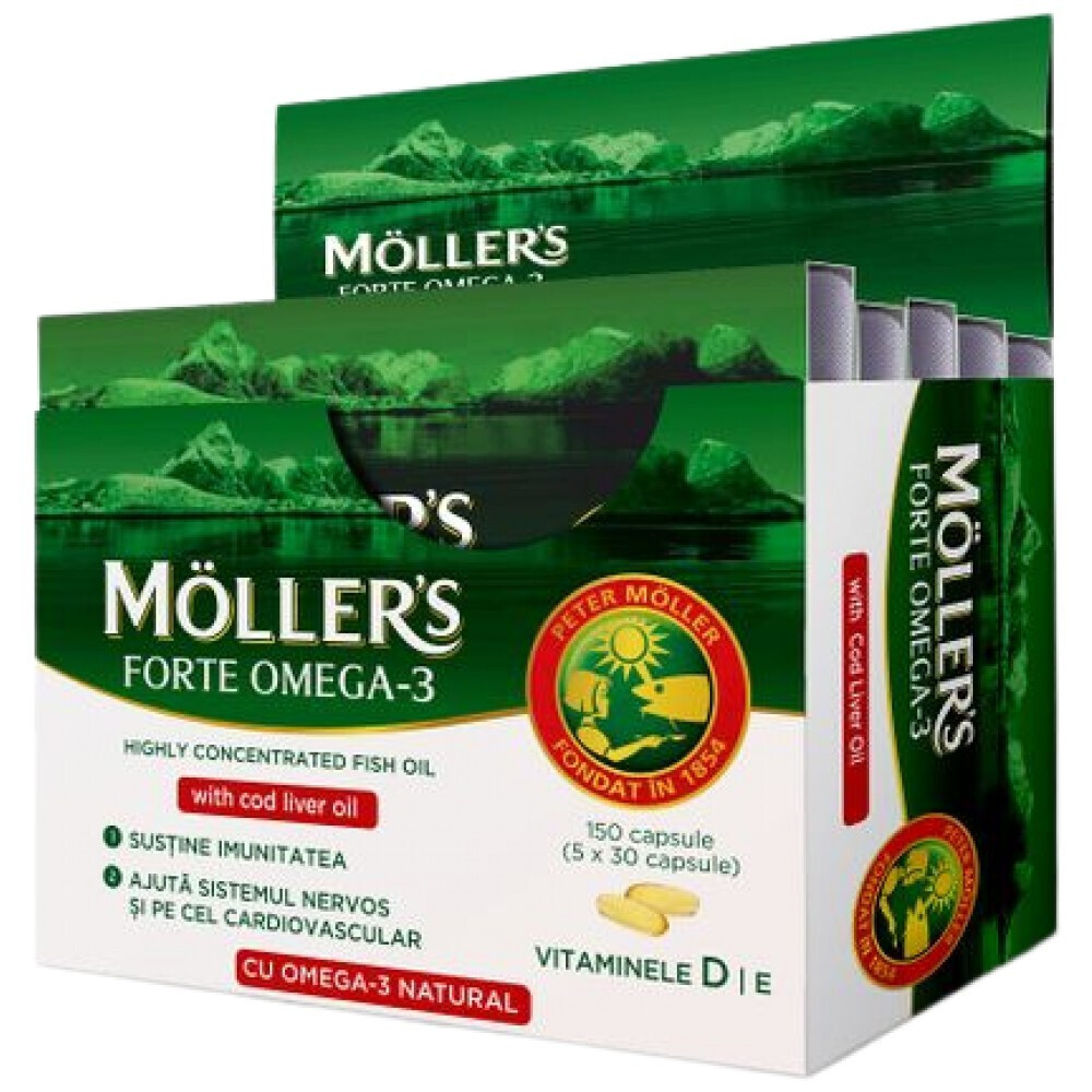 Moller's Forte Omega 3 Μουρουνέλαιο και Ιχθυέλαιο 150 κάψουλες | Skroutz.gr