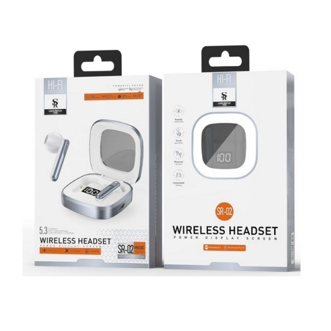 SR-02 Earbud Bluetooth Handsfree Ακουστικά με Θήκη Φόρτισης Λευκά ...