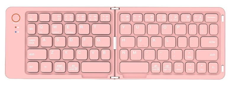 Meetion MT-BTK001 Ασύρματο Bluetooth Πληκτρολόγιο Αγγλικό US Ροζ ...