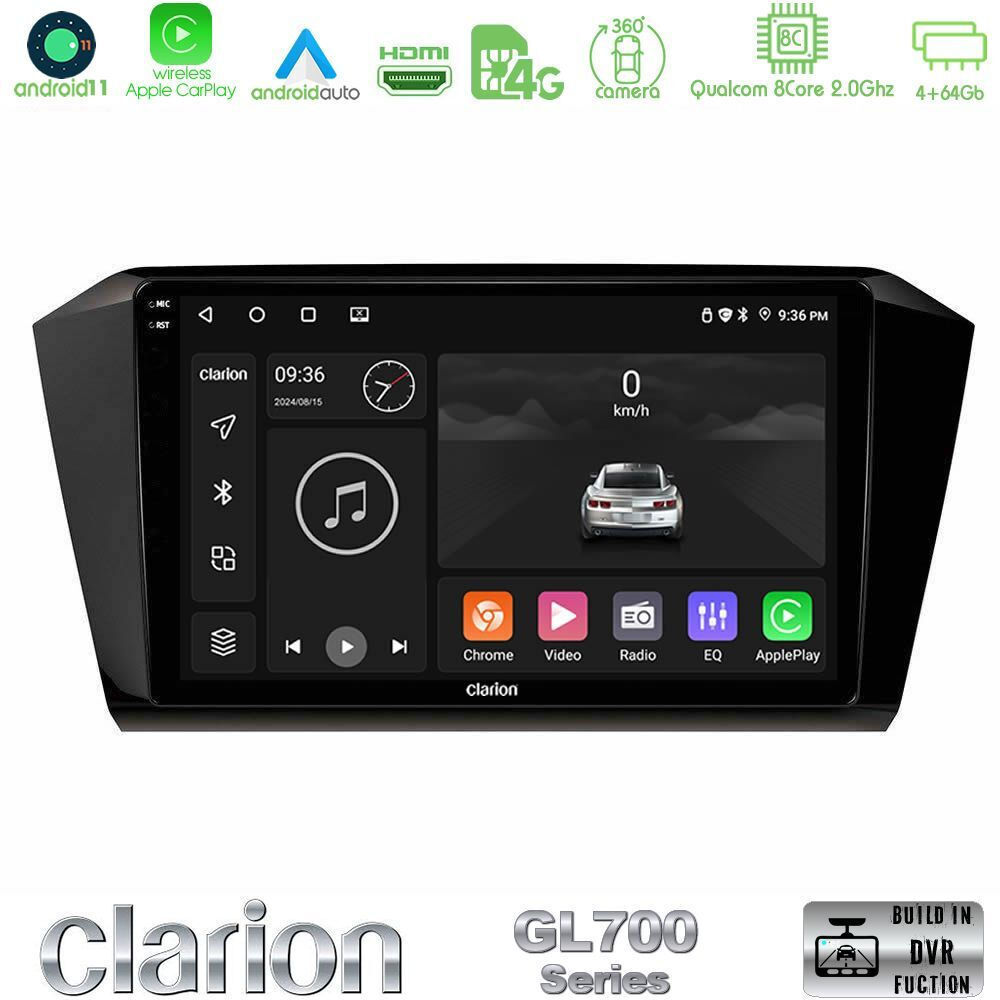Clarion Ηχοσύστημα Αυτοκινήτου για Volkswagen Passat (Bluetooth/USB ...