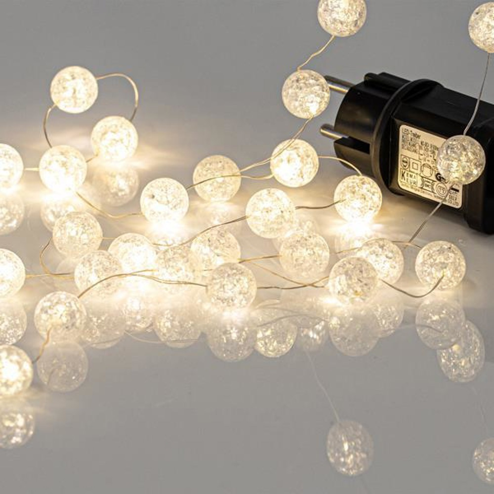Σειρα 100 Mini Led Ακρυλικες Μπαλιτσες 2cm 4,5v Μετασχηματιστη Ασημι ...
