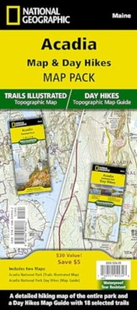 Acadia National Day Hikes And National Park Map Pack Bundle Maps Sheet ...