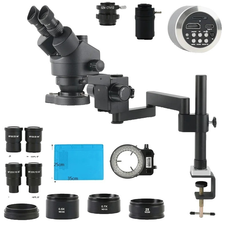 Trinocular Stereo Microscope 7x-90x Magnification 48mp High-resolution ...