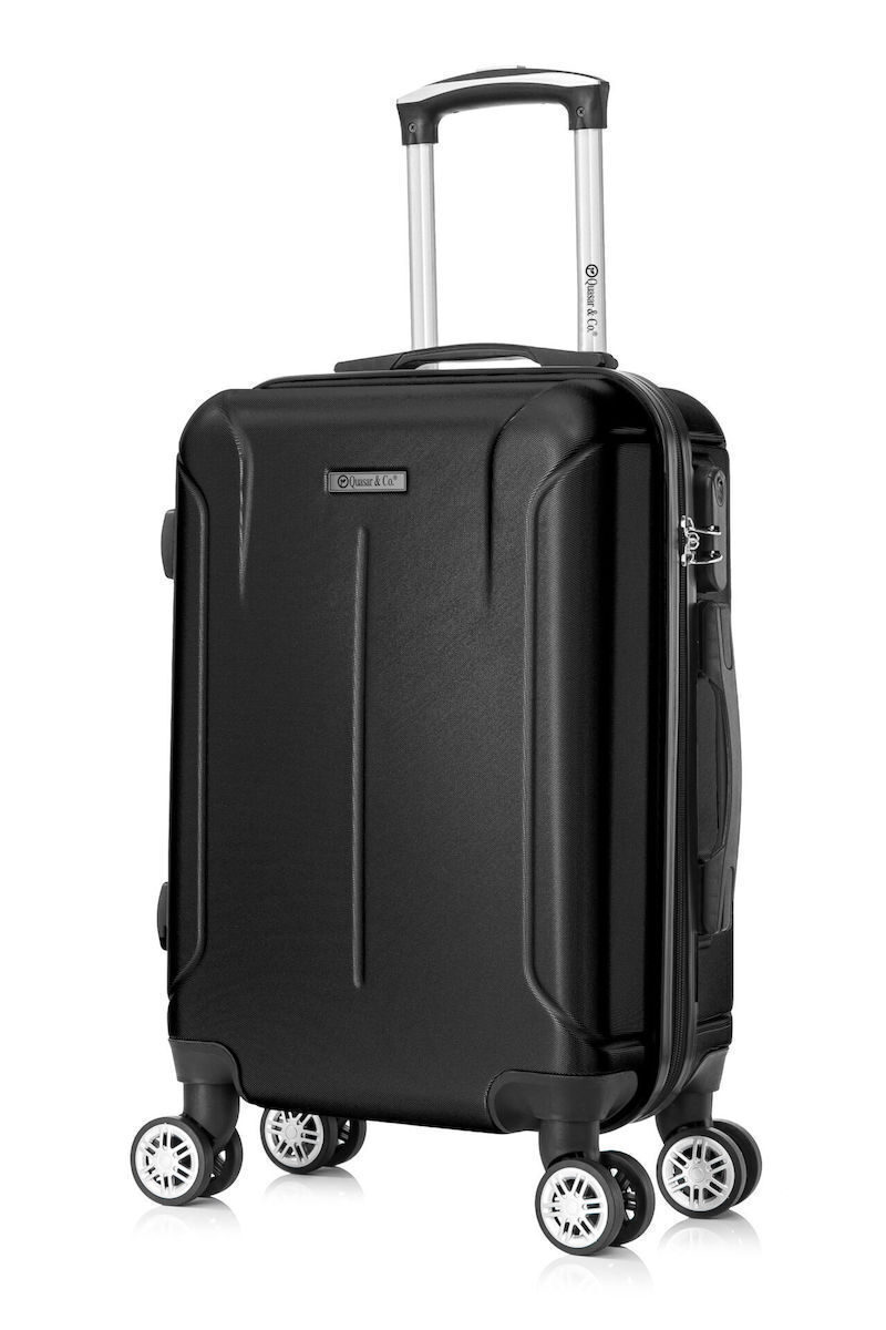 Quasar Smart Βαλίτσα Ταξιδίου Καμπίνας Σκληρή Black με 4 Ρόδες Ύψους ...