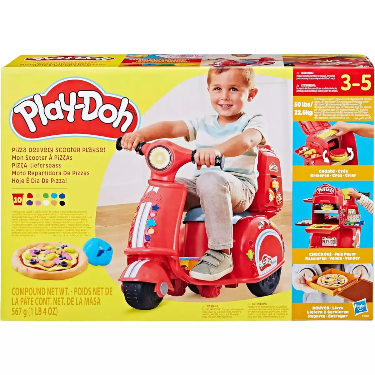 Hasbro Play-Doh Πλαστελίνη - Παιχνίδι Pizza Delivery Scooter για 3 ...