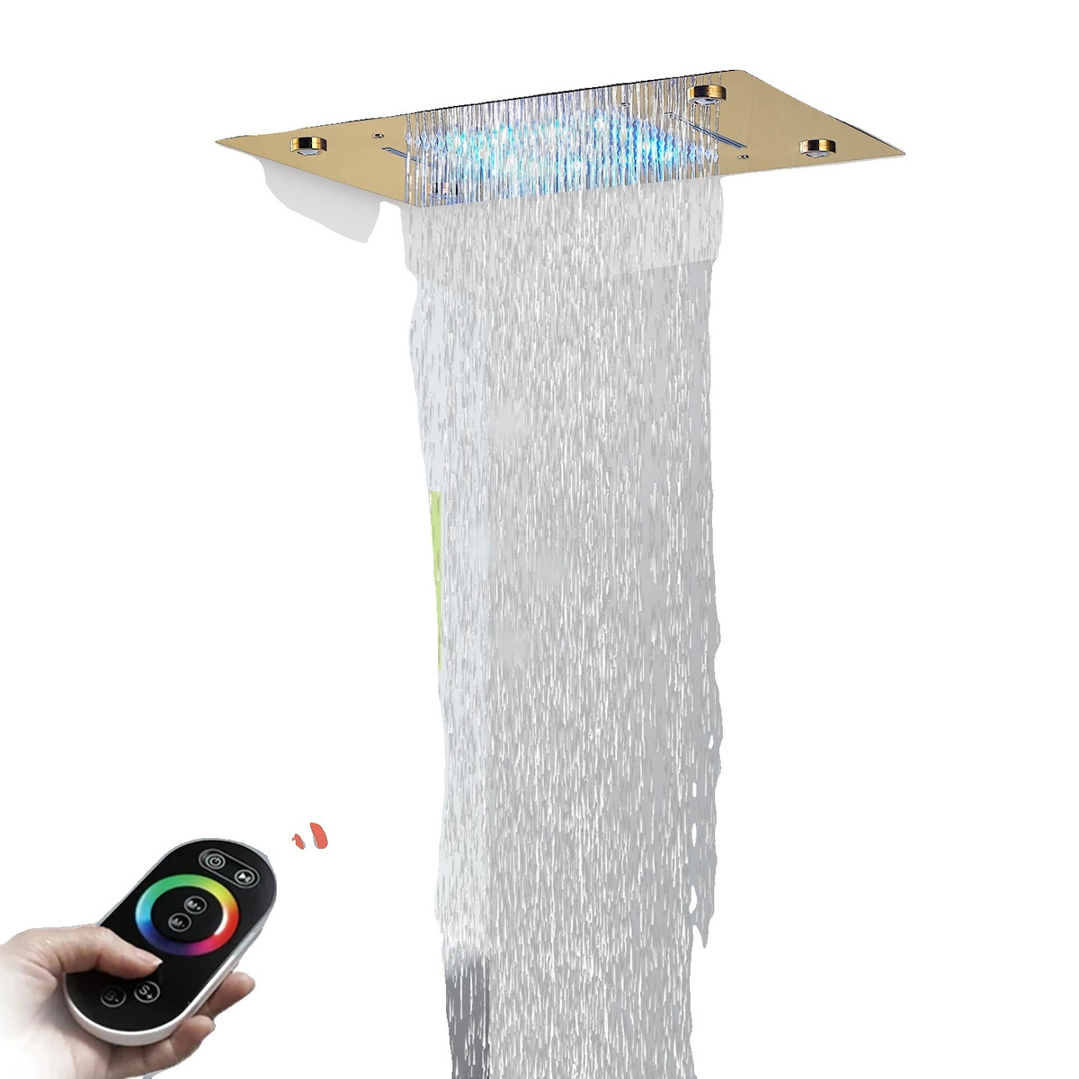 Ceiling Shower Head Led Lights Remote Control Stylish Rainfall Design ...