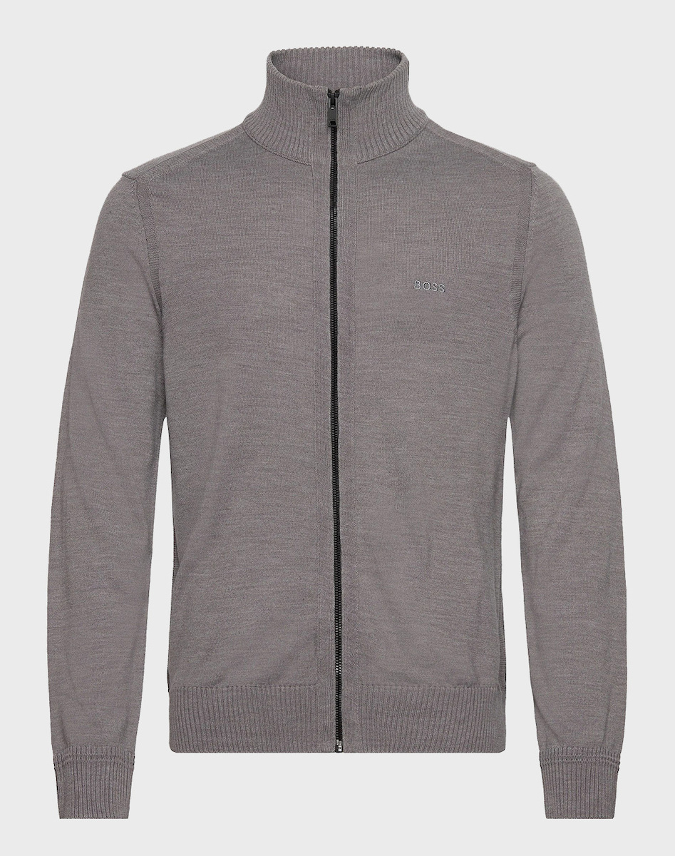 Hugo Boss Ανδρική Ζακέτα Πλεκτή με Φερμουάρ Gray 50501750-051 | Skroutz.gr