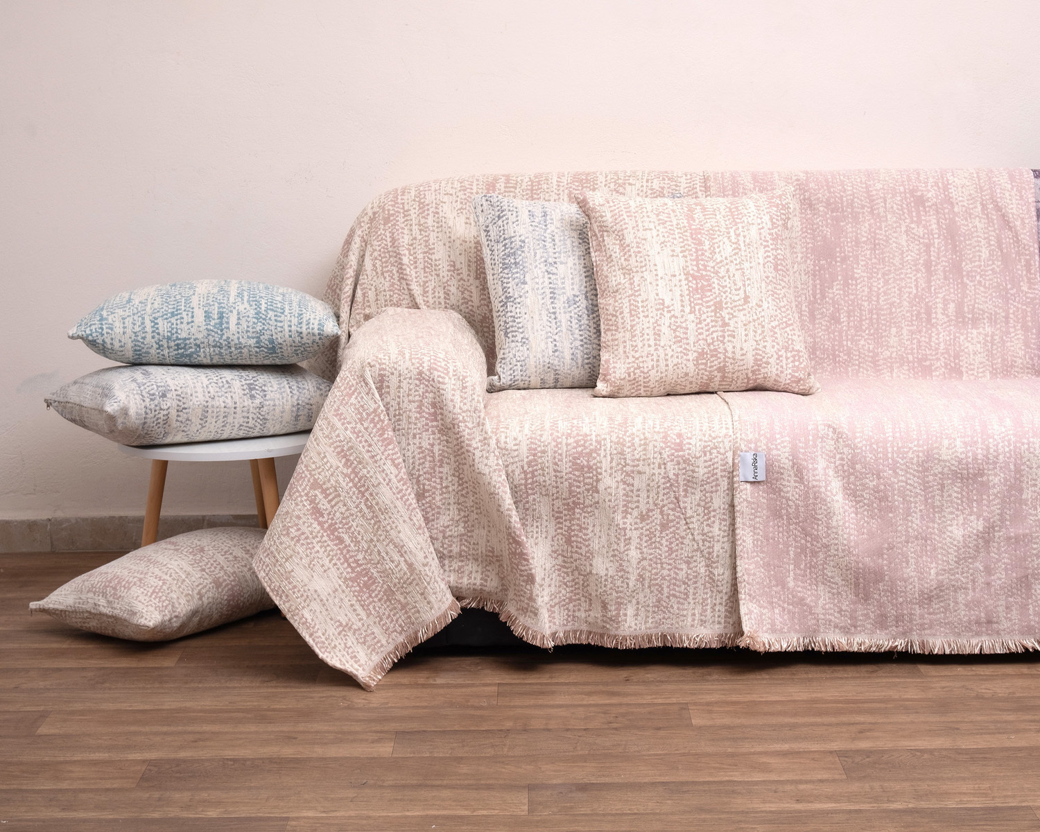 Anna Riska Ριχτάρι Τριθέσιου Καναπέ 1452 180x280εκ. Blush Pink 434672 ...